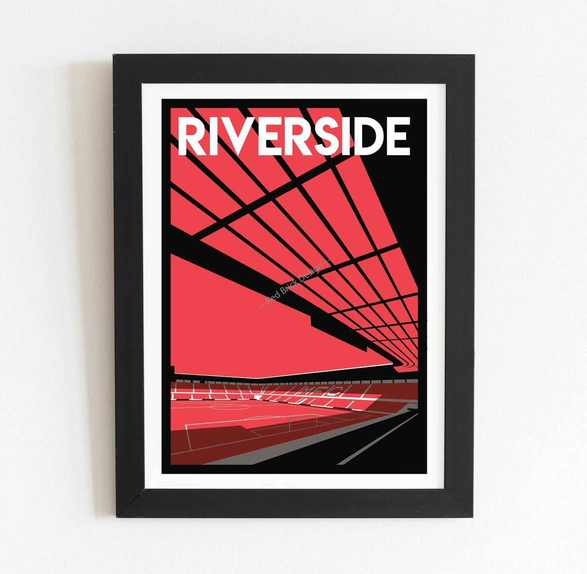Riverside Stadium Retro Style Art Print Poster: Middlesbrough FC