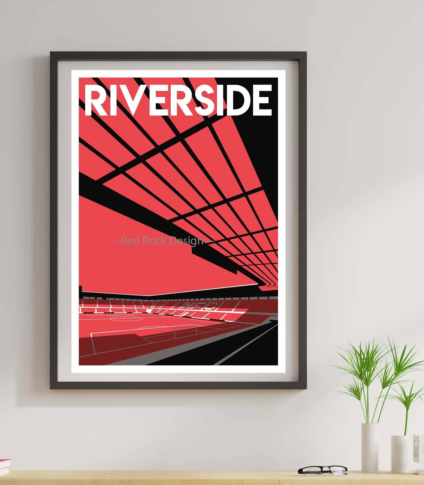 Riverside Stadium Retro Style Art Print Poster: Middlesbrough FC
